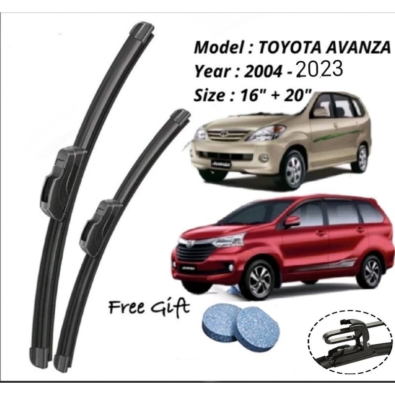 TOYOTA AVANZA 2004-2023 16 X 20 SILICONE RUBBER WIPER BLADE JAPAN ...