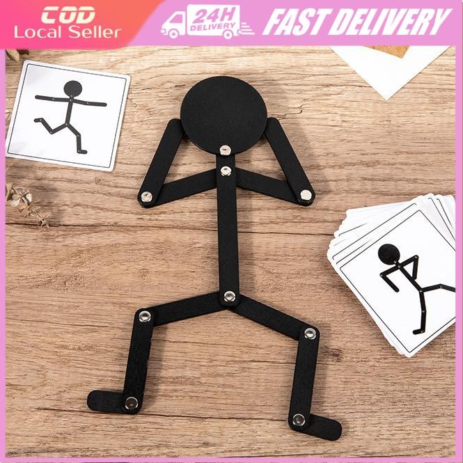 Montessori Wooden Matchstick Sporty Man Creative Toys Puzzle Fine Motor ...