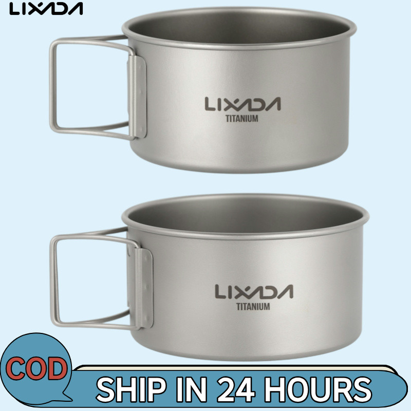[LIXADA MALL] Lixada 450ML & 550ML Titanium Bowl with Folding Handles ...