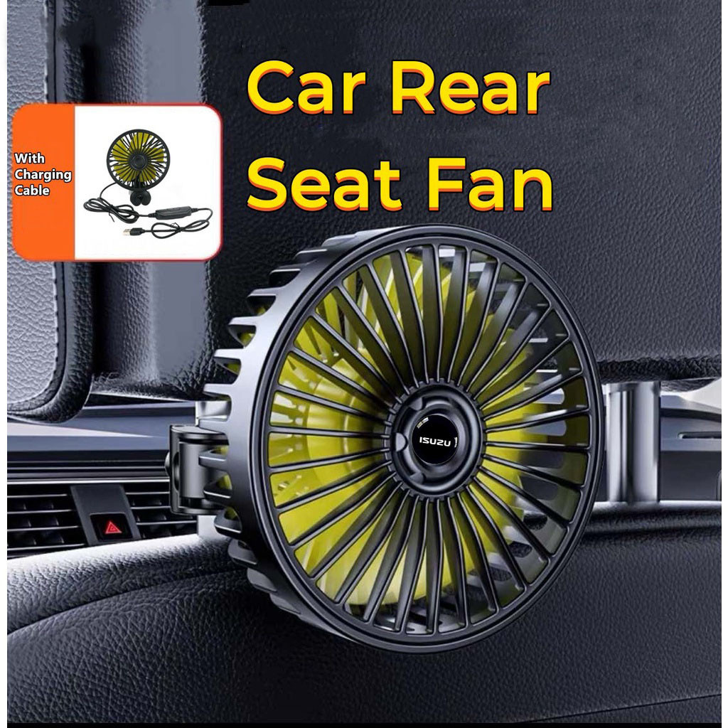 ISUZU Car Multifunctional Back Rear Seat Fan 3 Speed USB Car Strong ...