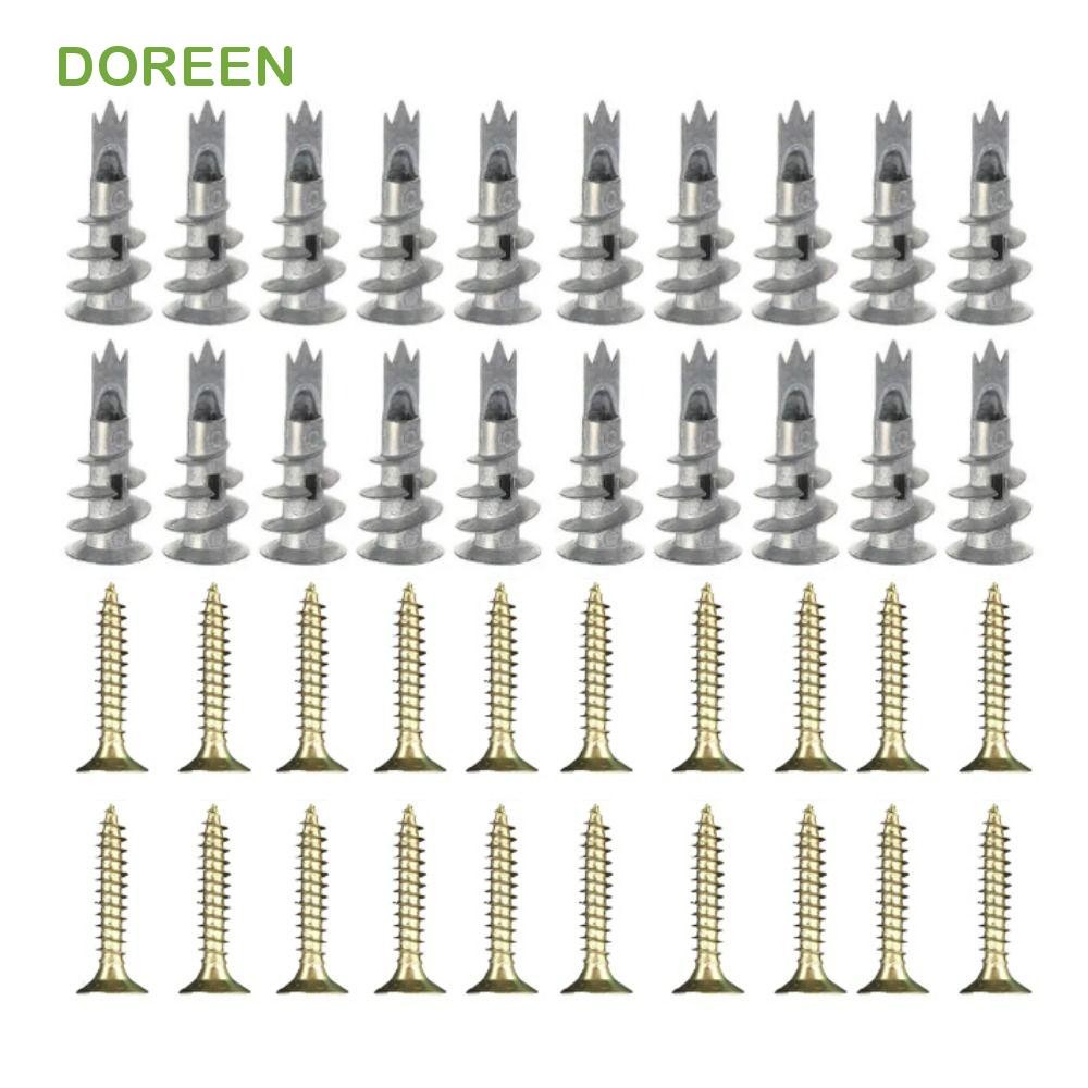 DOREEN 10 Sets Metal Wall Screws, Screw in Type Zinc Alloy Self ...