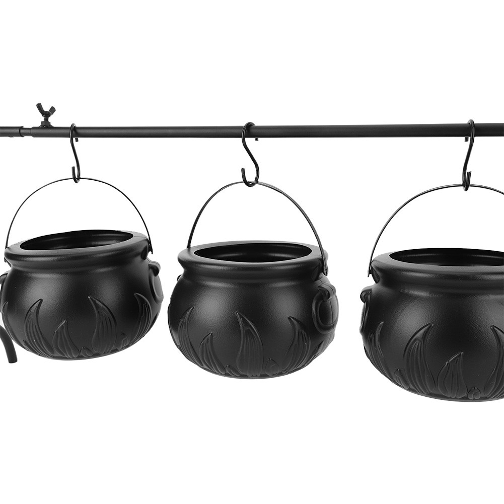 Set of 3 Witches Cauldron Serving Bowls on Rack Halloween Party ...