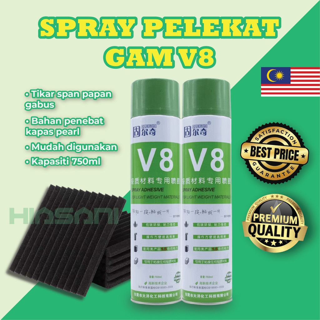 V8 Glue Spray 750ML Adhesive Soundproof Foam Spray Glue Gum Adhesive ...