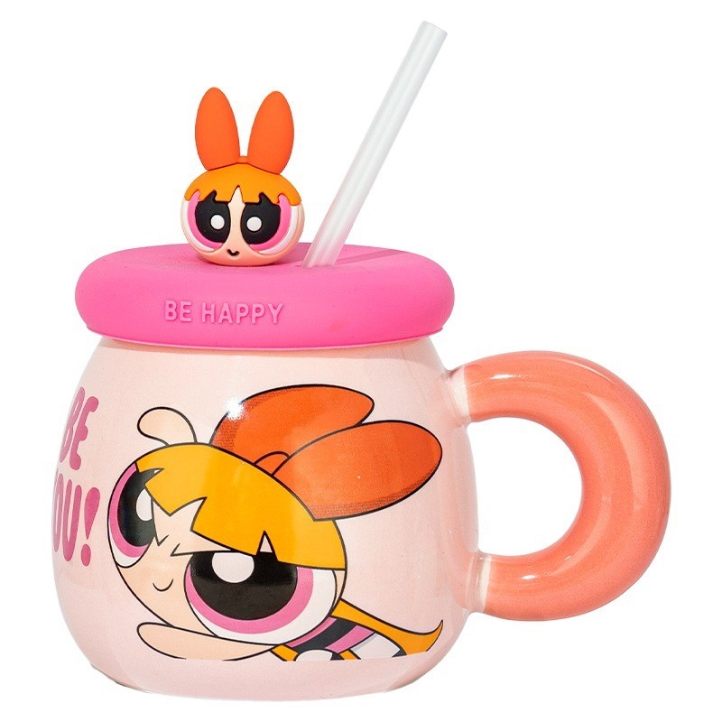 Cartoon Powerpuff Girls Ceramic Mug Girl Cute Birthday Gift Coffee Cup ...
