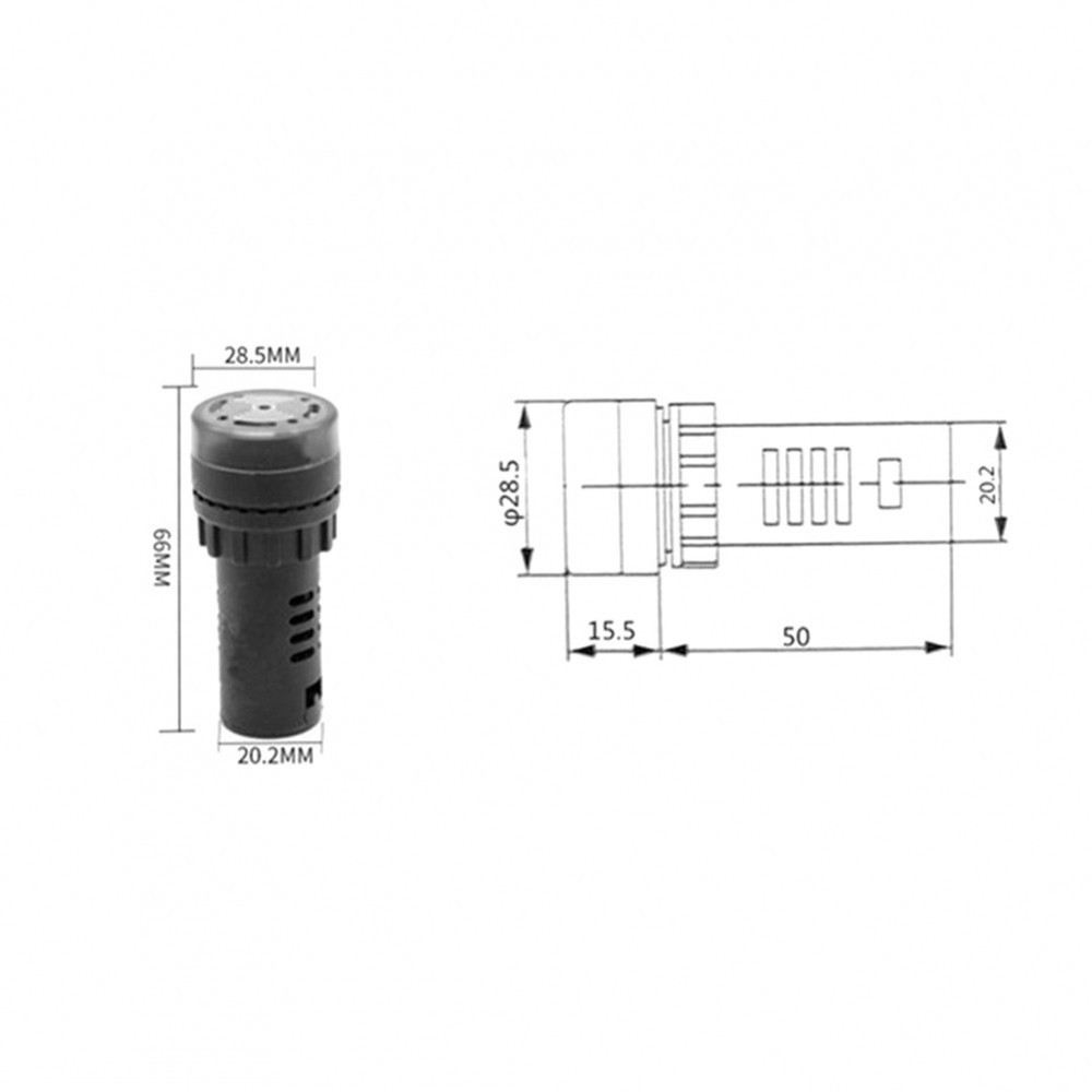 Compact Size Flash Buzzer AC/DC 12V 24V 220V Red LED Indicator Sound ...