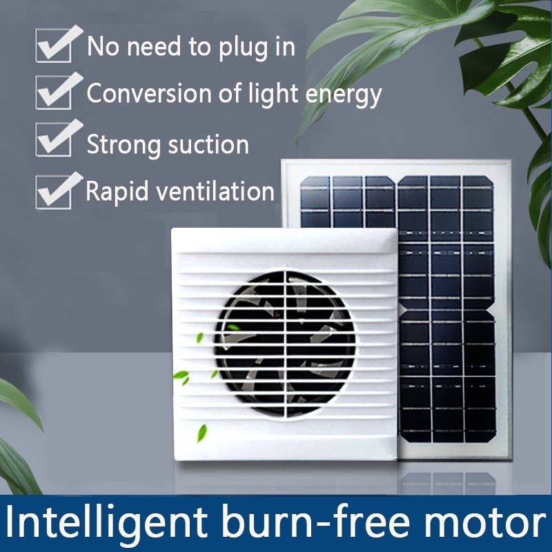 Solar 8inch Air Fan Mini 12V pusingan ekzos Fan Ceiling Type PVC ...