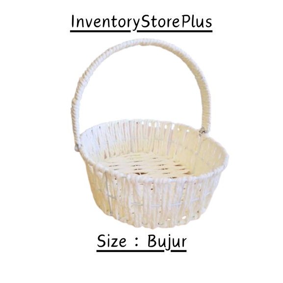 Woven Kraft Paper Rope Hamper Basket with Handle | 编织纸绳手提礼篮 托盘 | Bakul ...