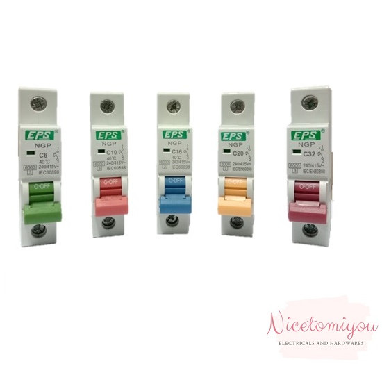 EPS 1Pole MCB 6A /10A / 16A / 20A / 32A (6KA) Miniature Circuit Breaker ...
