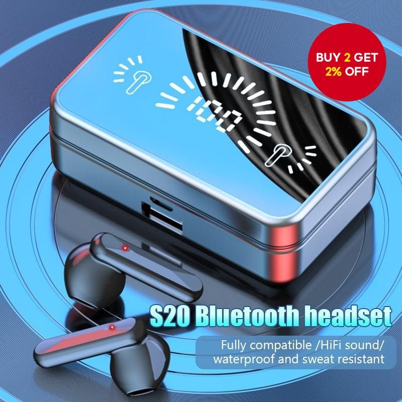 S20 Earbuds Bluetooth Wireless Gaming Sports Earphone TWS In-ear With ...