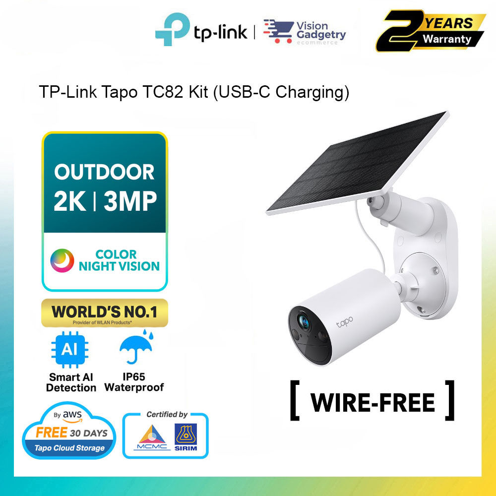 TP-Link Tapo TC82 Kit Solar-Powered Security Camera Kit 2K Camera ...