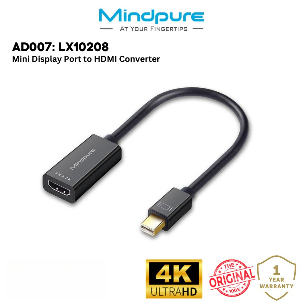Mindpure AD007 Mini DP Thunderbolt to HDMI Video Converter | Shopee ...