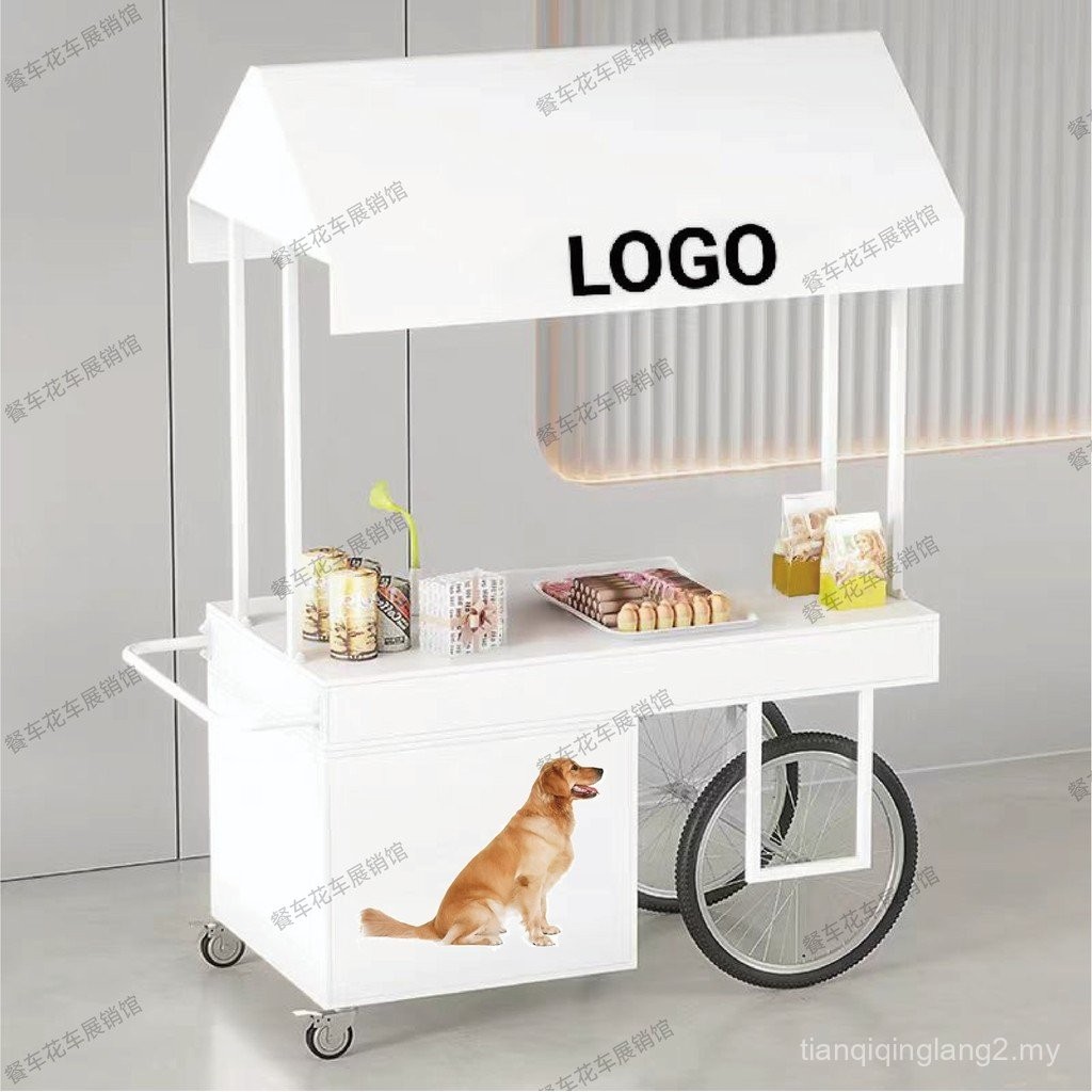 Wrought Iron Stall Small Trolley Mobile Stall Snack Truck Display Stand ...