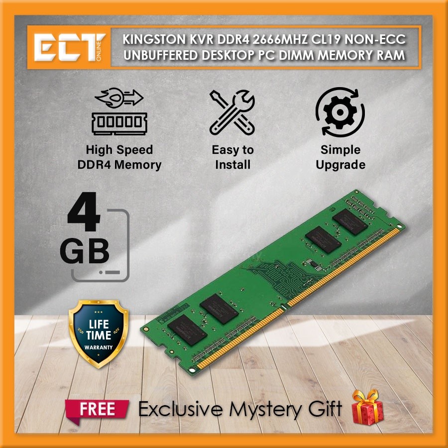 Kingston KVR DDR4 4GB 8GB 16GB 32GB 2666MHz CL19 Kit of 2 Non-ECC ...