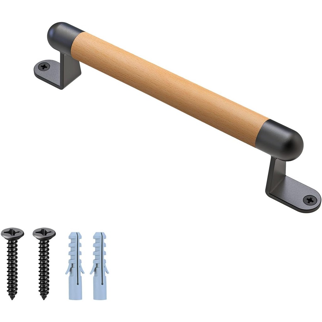 Dolibest 25cm Wooden Handrail, Wall Mounted Staircase Hand Rail Younger ...