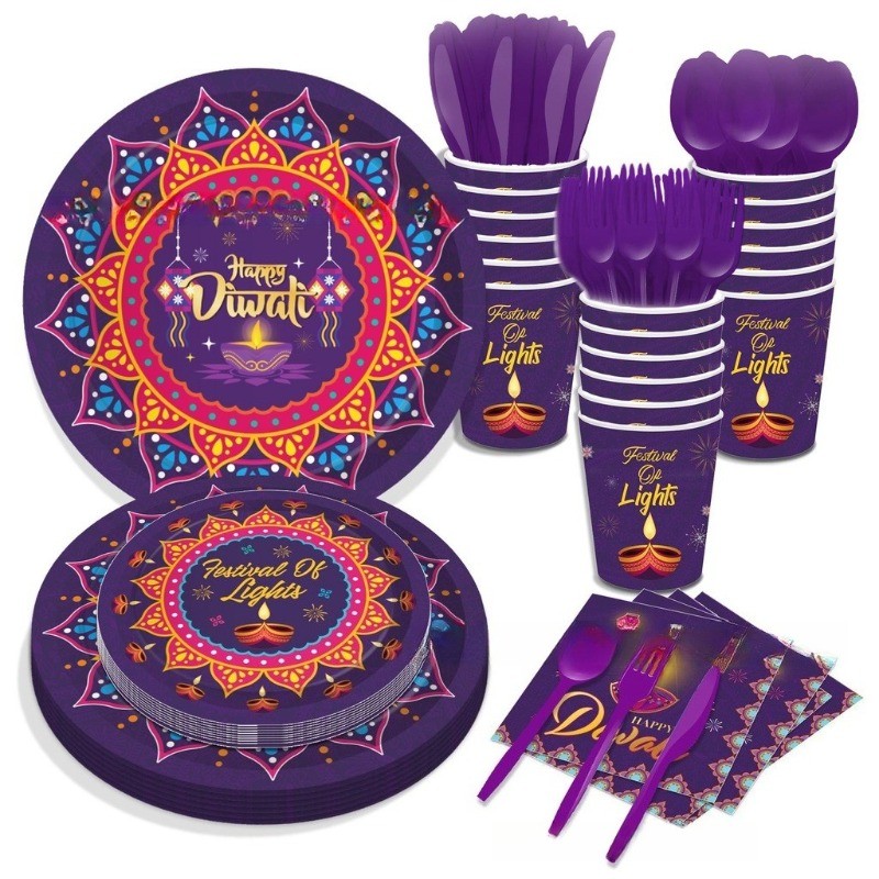 Happy Diwali Festival Decor Diwali Decoration Party DisposableTableware ...