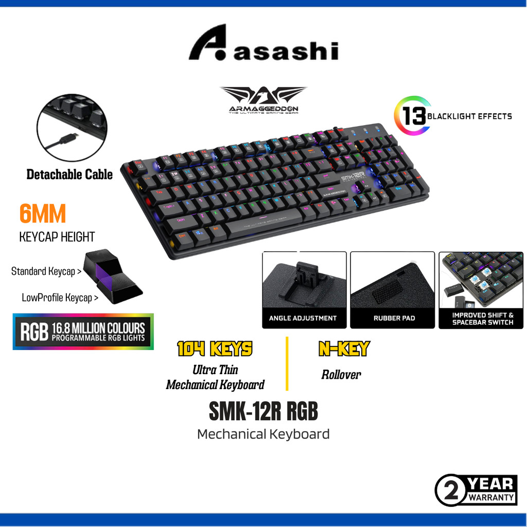 Armaggeddon SMK-12R RGB Kestrel Black Switch / Blue Switch / Red Switch ...