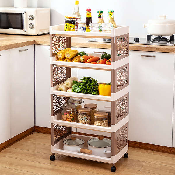 nordic rack almari dapur trolley rack Rak dapur, lantai ke siling, rak ...