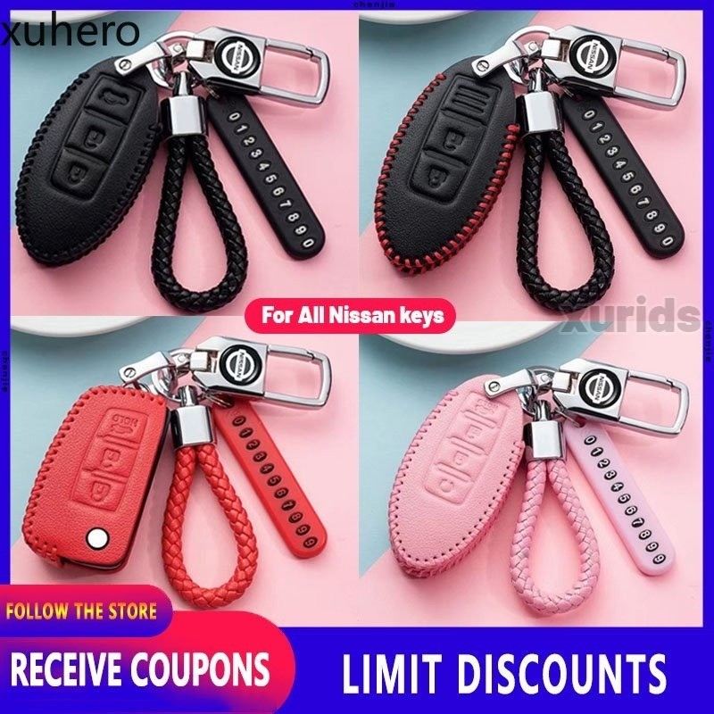 Nissan keycap made of high-quality leather, car logo keychain key Urvan ...