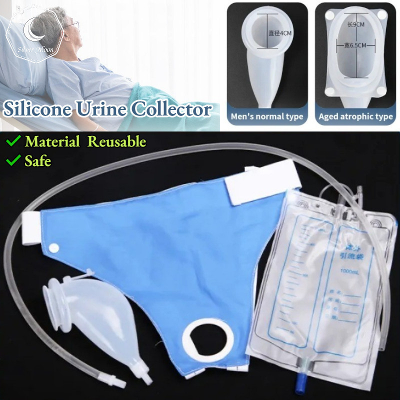 Silicone Urine Collector Reusable Male Female Elderly Urinal with ...