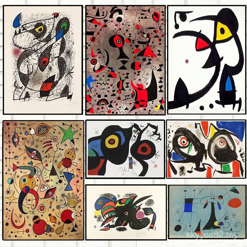 Famous Joan Miro Surrealism Artwork Posters Abstract Canvas Painting ...