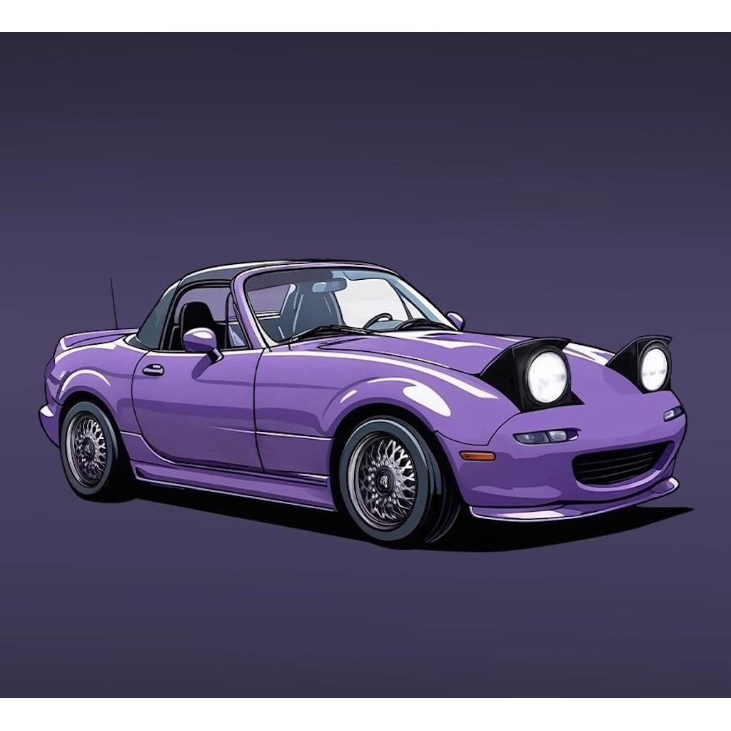 370PCS MOC Technic Speed JDM Miata MX-5 Classic Racing Sports Car Model ...