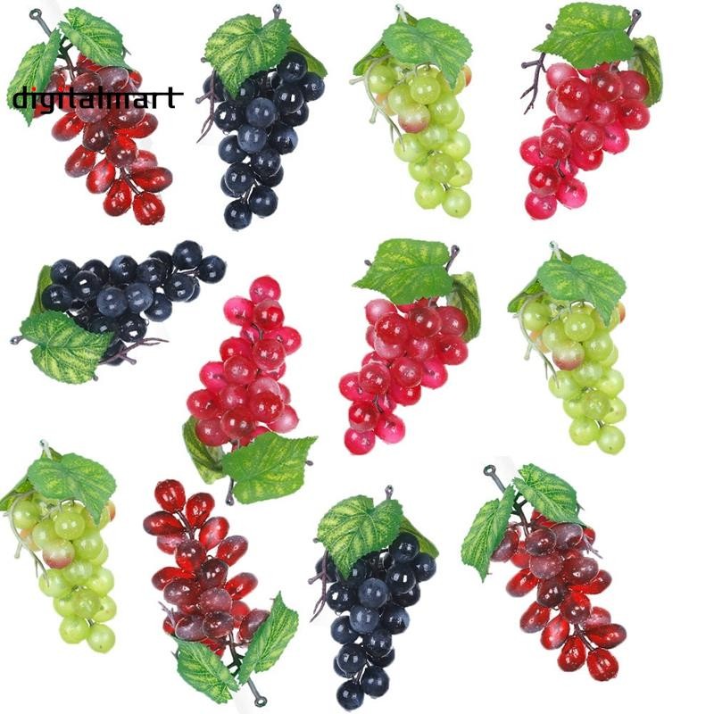 12 Bunches Artificial Grapes Simulation Decorative Lifelike Fake Grapes ...