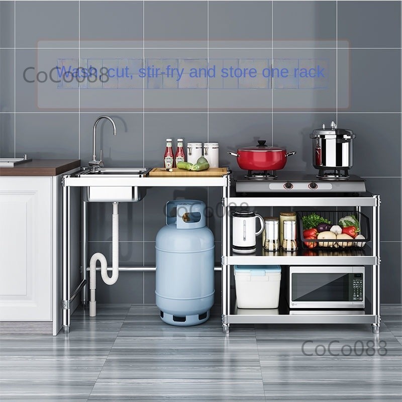 Shelves High Quality Stainless Steel Single Kitchen Sink With Stand Rak ...