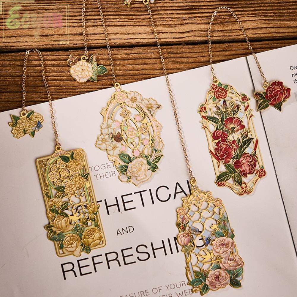 ECYOU Hollow Bookmark, Chinese style Student Gift Metal Bookmark, Retro ...