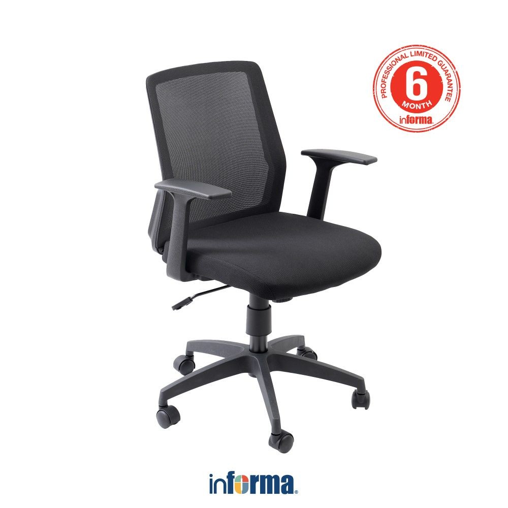 HITAM Informa Leo Low Back Office Chair - Black Work Seating With ...