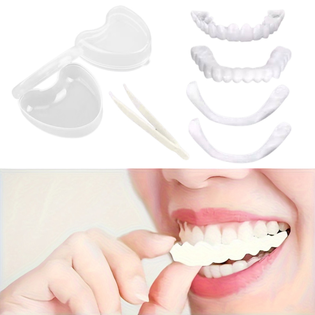 Cosmetic Denture Veneer Smile False Teeth Natural Shade False Teeth Set ...