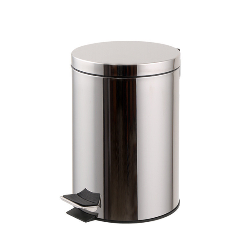 Shopping Stainless Steel Hotel Dustbin With Inner Bucket And Flip Cover ...