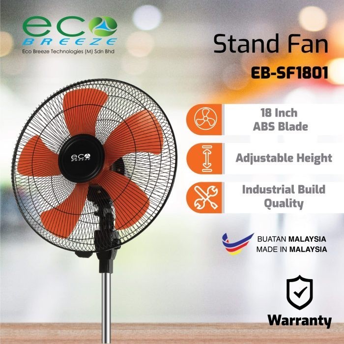 Eco Breeze 18" Industrial Adjustable Height Stand Fan | Shopee Malaysia