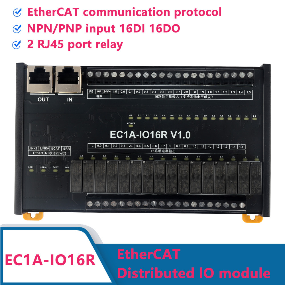 EtherCAT Distributed remote IO module switch input acquisition industrial Ethernet communication ...