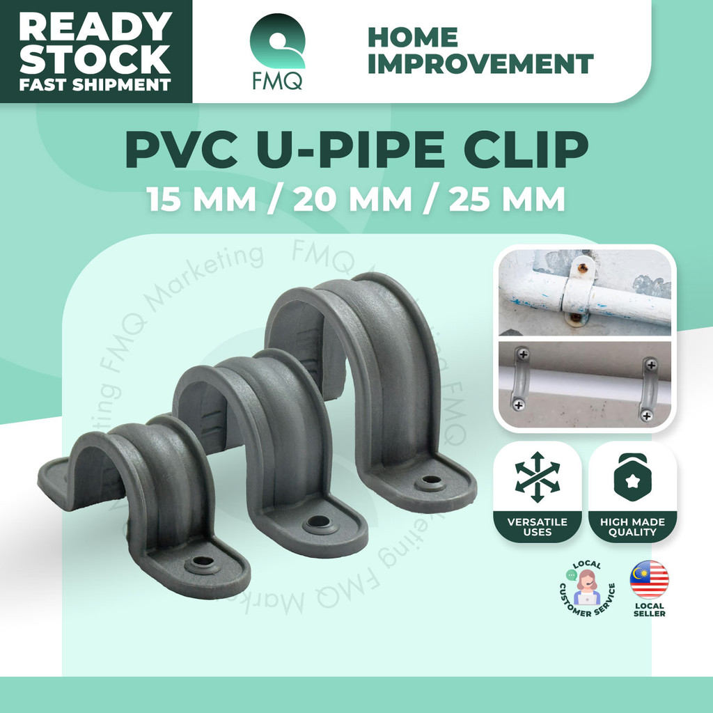 PVC U-Pipe Clip (15mm - 25mm) Klip Paip dinding PVC 夹管 Durable & Strong ...