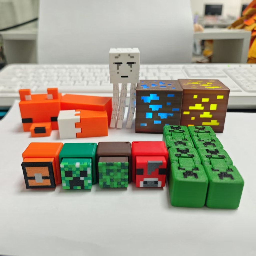 Minecraft Toys 3D Printing Minecraft with Lamp Block Doll Keychain ...