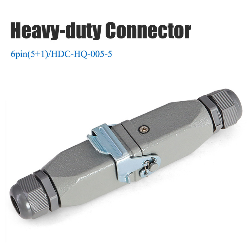 Heavy-duty 6 Pin Cable Connector Waterproof IP65 HDC-HQ-005-5+1 Core ...