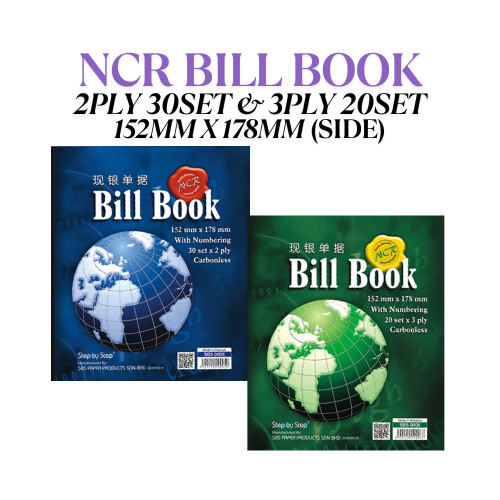 STEP BY STEP 2PLY 30SET & 3PLY 20SET NCR BILL BOOK / CARBONLESS INVOICE ...
