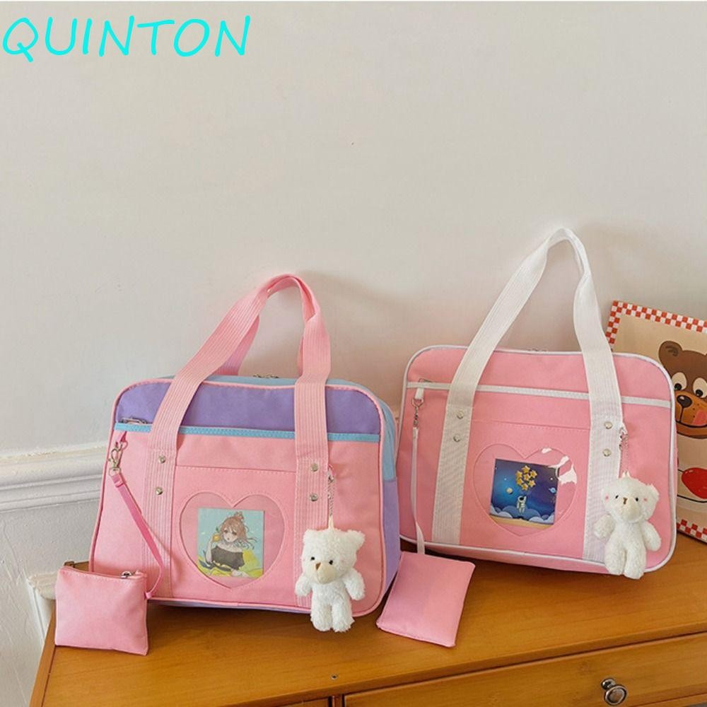 QUINTON Transparent Bags, Japanese Preppy Style Zipper JK Uniform ...