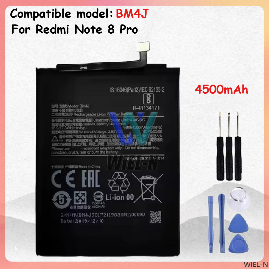 BM4J for Redmi Note 8 Pro (4500mAh) Mobile Phone Battery + Tools ...