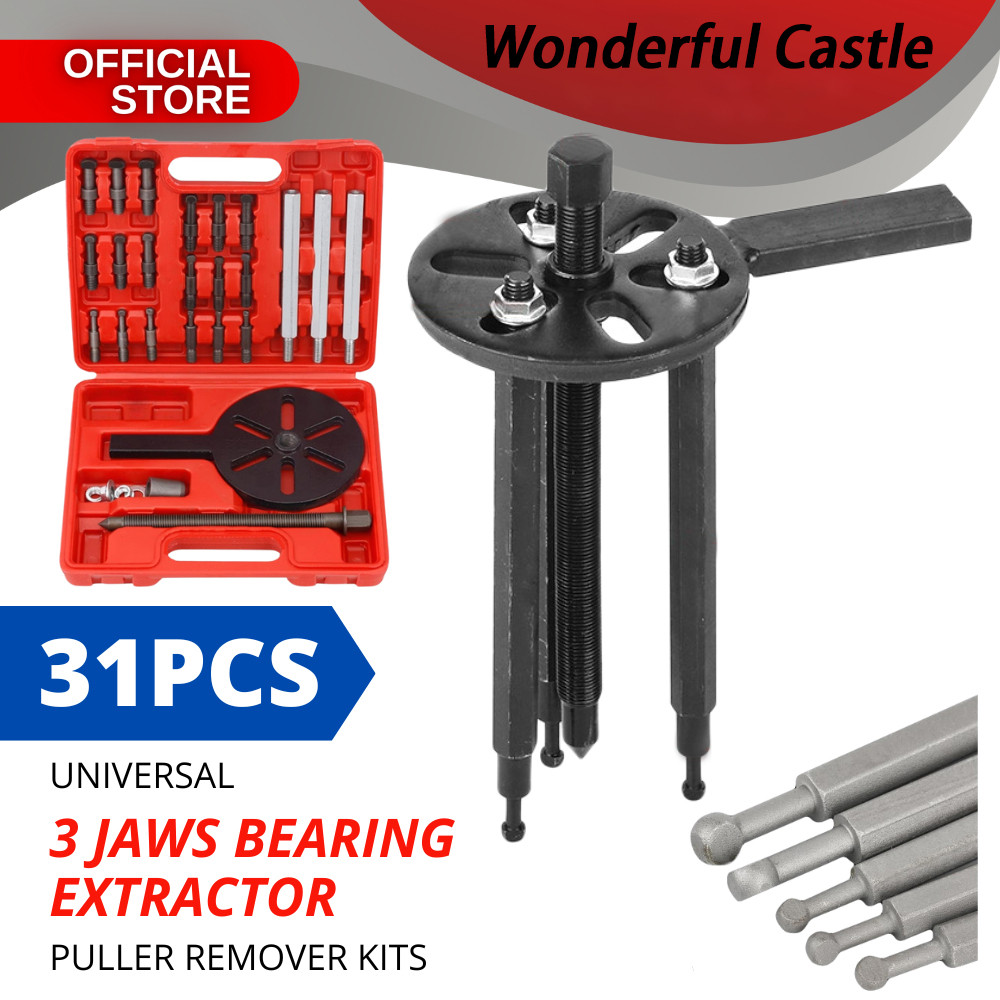 31PCS Universal 3 Jaws Bearing Extractor Puller Remover Tools Three-jaw ...