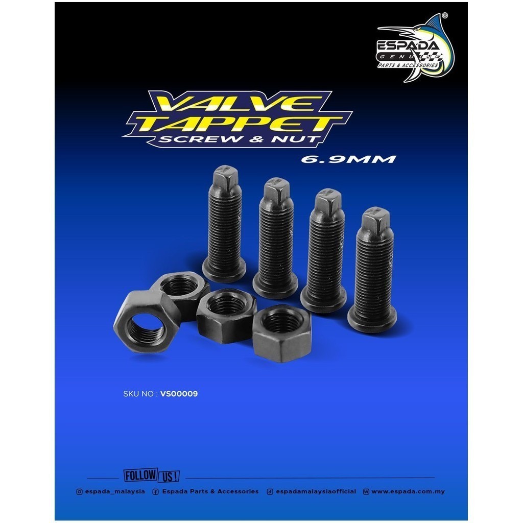 VALVE TAPPET SCREW & NUT SET [ 6.9MM ] ESPADA RACING LC135 V1-V8 ...