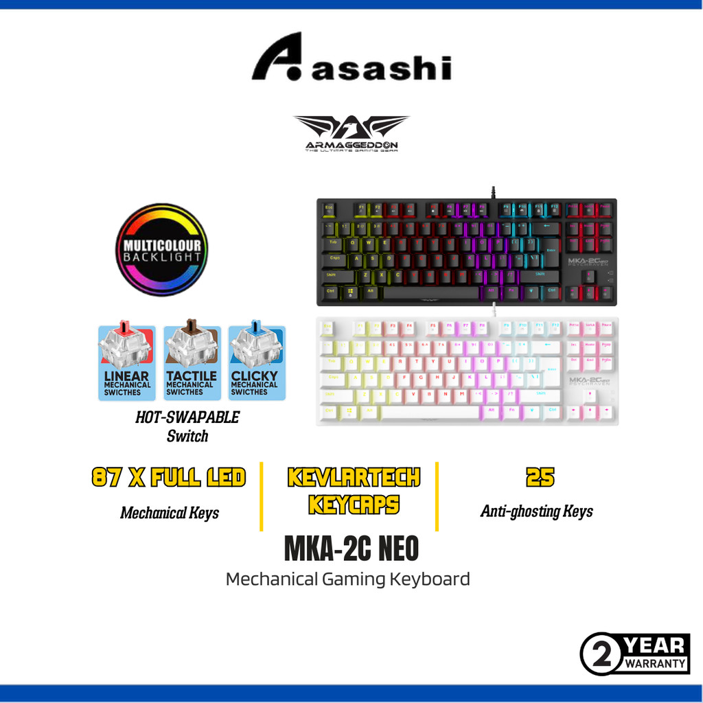Armaggeddon Mka-2c Neo Psychraven (87 Keys) Clicky   Tactile   Linear 