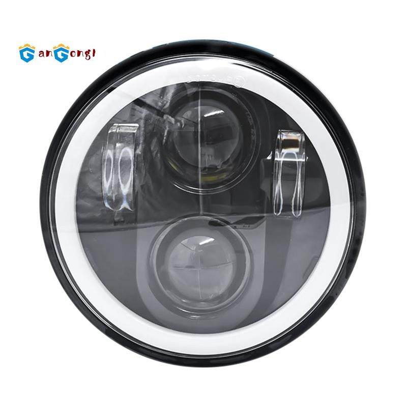 5-3/4 Inch Motorcycle Headlight Headlight with White Halo for Harley ...