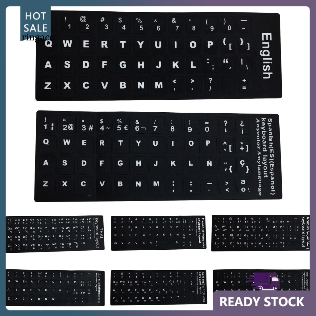 RGA Widely Compatible Keyboard Paster Tag for Desktop Keyboard Multiple Language Sticker Cover ...