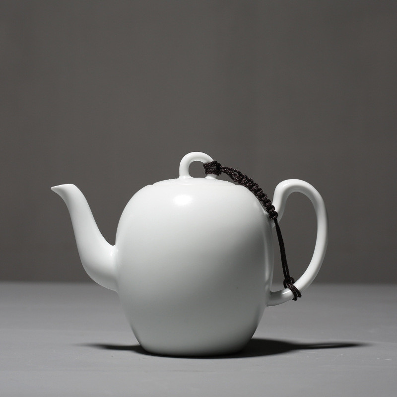 Fat White Ceramic Teapot Fixed Kiln Beauty Kung Fu Teapot | Shopee Malaysia