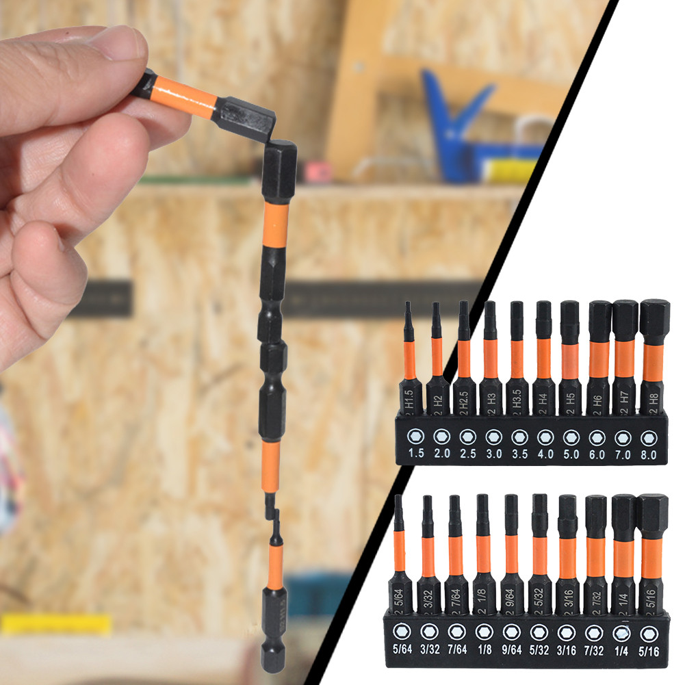 10/20 Pcs Allen Wrench Drill Bit Set S2 Steel 1/4 Hex-Shank Allen Key ...