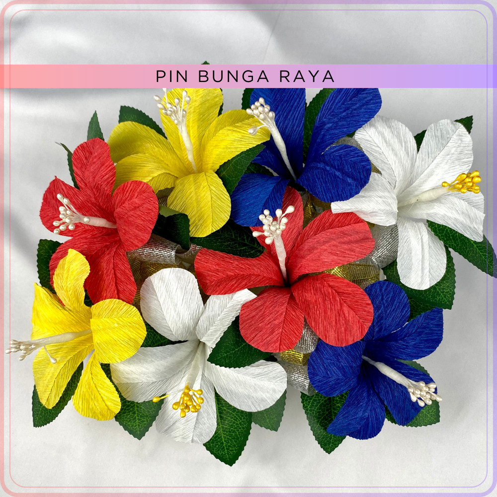 Pin Merdeka Bunga Raya Hiasan Kepala Baju Tudung Kebangsaan Malaysia ...