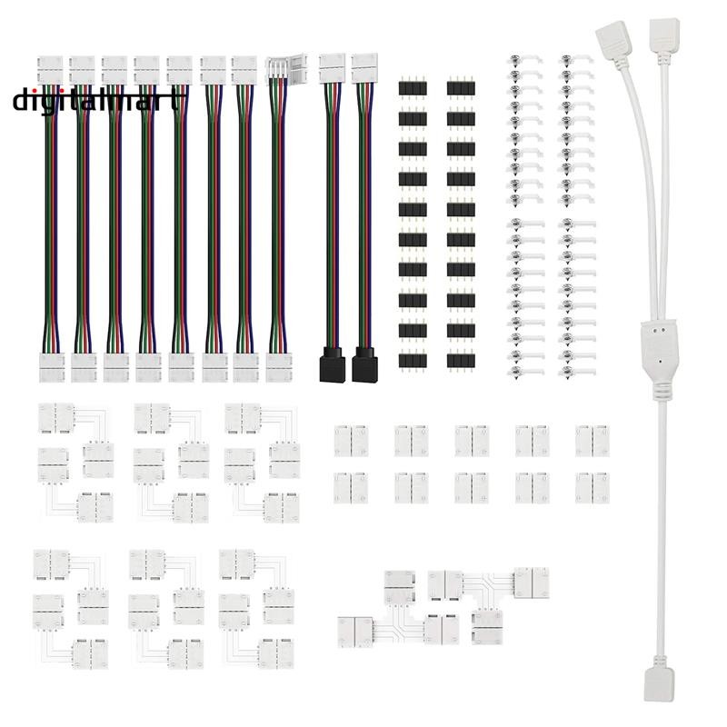 Led Strip Light Connectors Kit,4 Pin Conductor Light Strip Splice,10mm ...