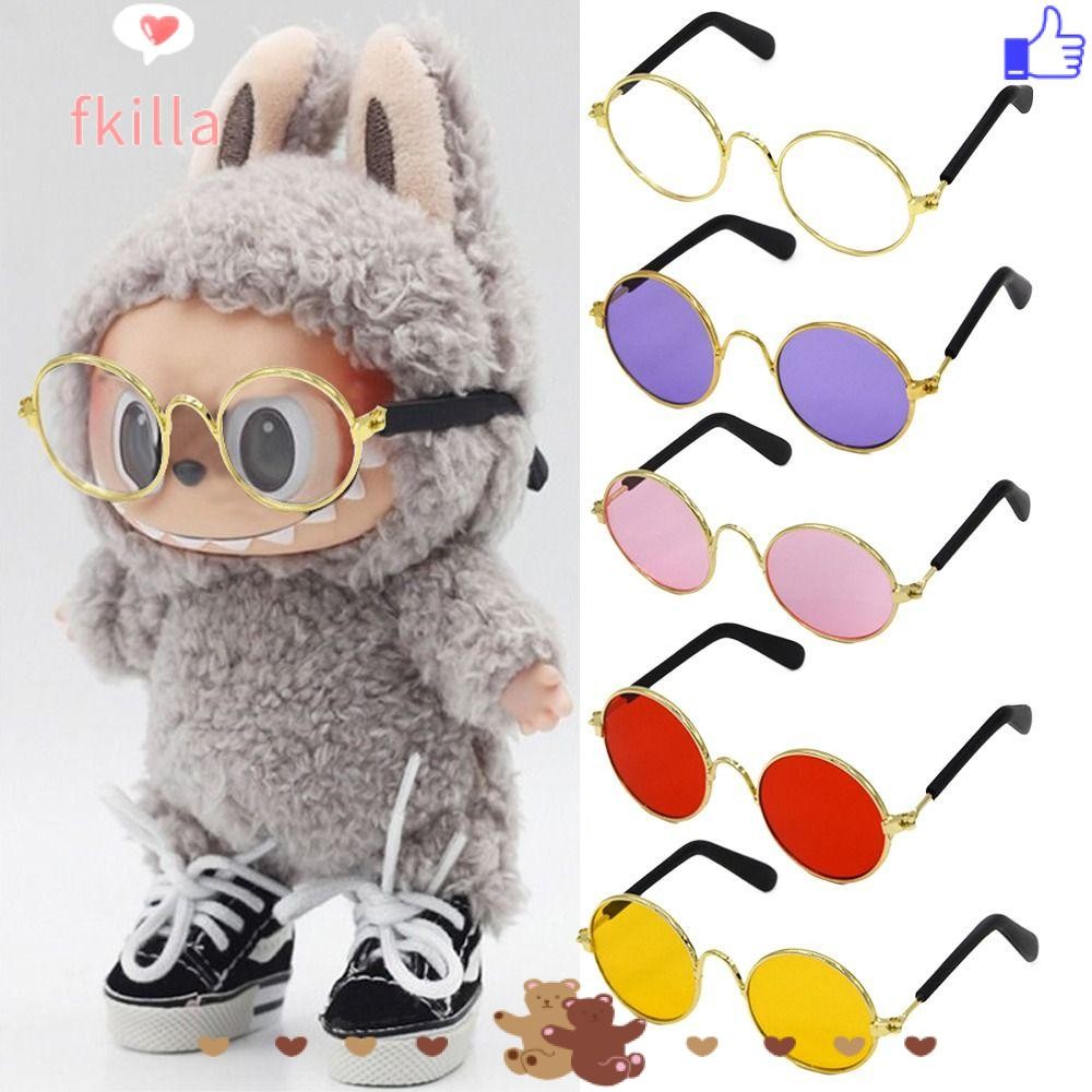 FKILLA1 Plush Labubu Doll Glasses, Round Frame Metal Labubu Doll ...