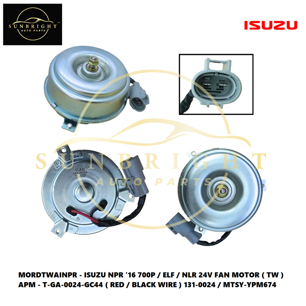 ISUZU NPR '16 700P / ELF / NLR 24V FAN MOTOR ( TW ) APM - T-GA-0024-GC44 ( RED / BLACK WIRE ...